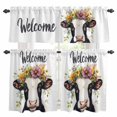 Cow Kitchen Curtains Set for Windows, Welcome Curtains Valance and Tier ...