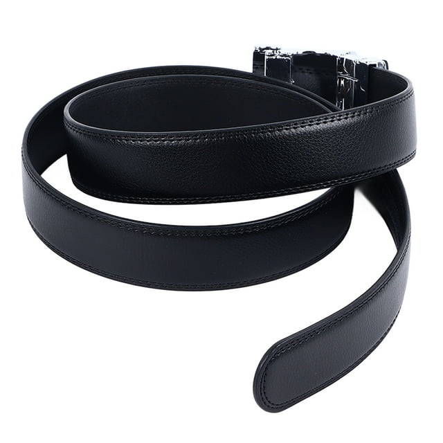 Cow Leather Belt Black Automatic Buckle 110?130CM Adjustable Handmade ...