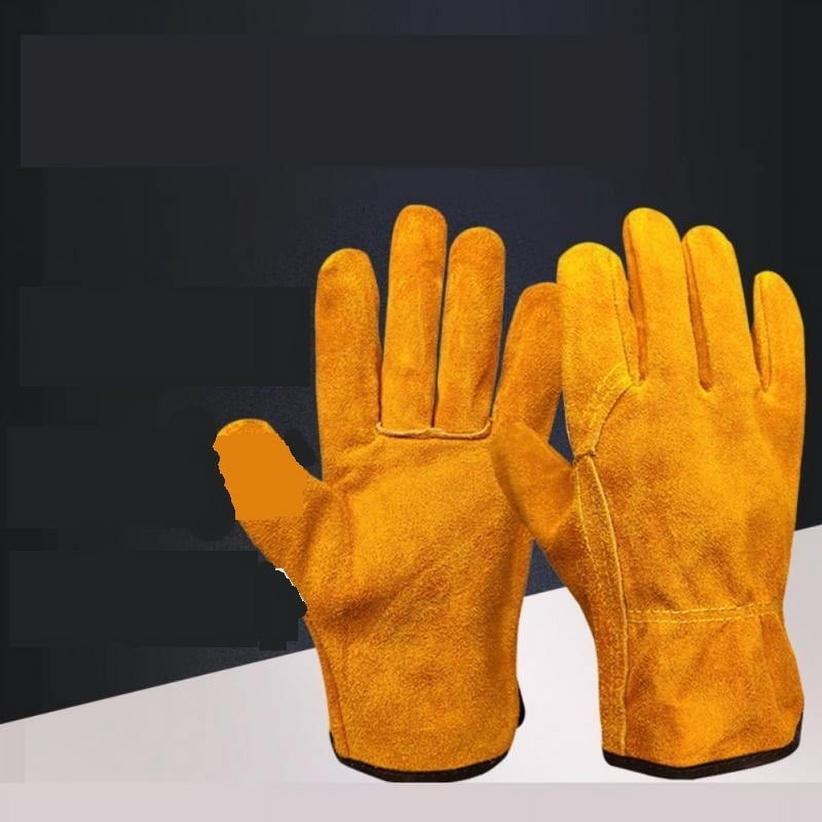 Cow Leather Gloves Fireproof Anti-heat Insulation Work Safety Gloves ...