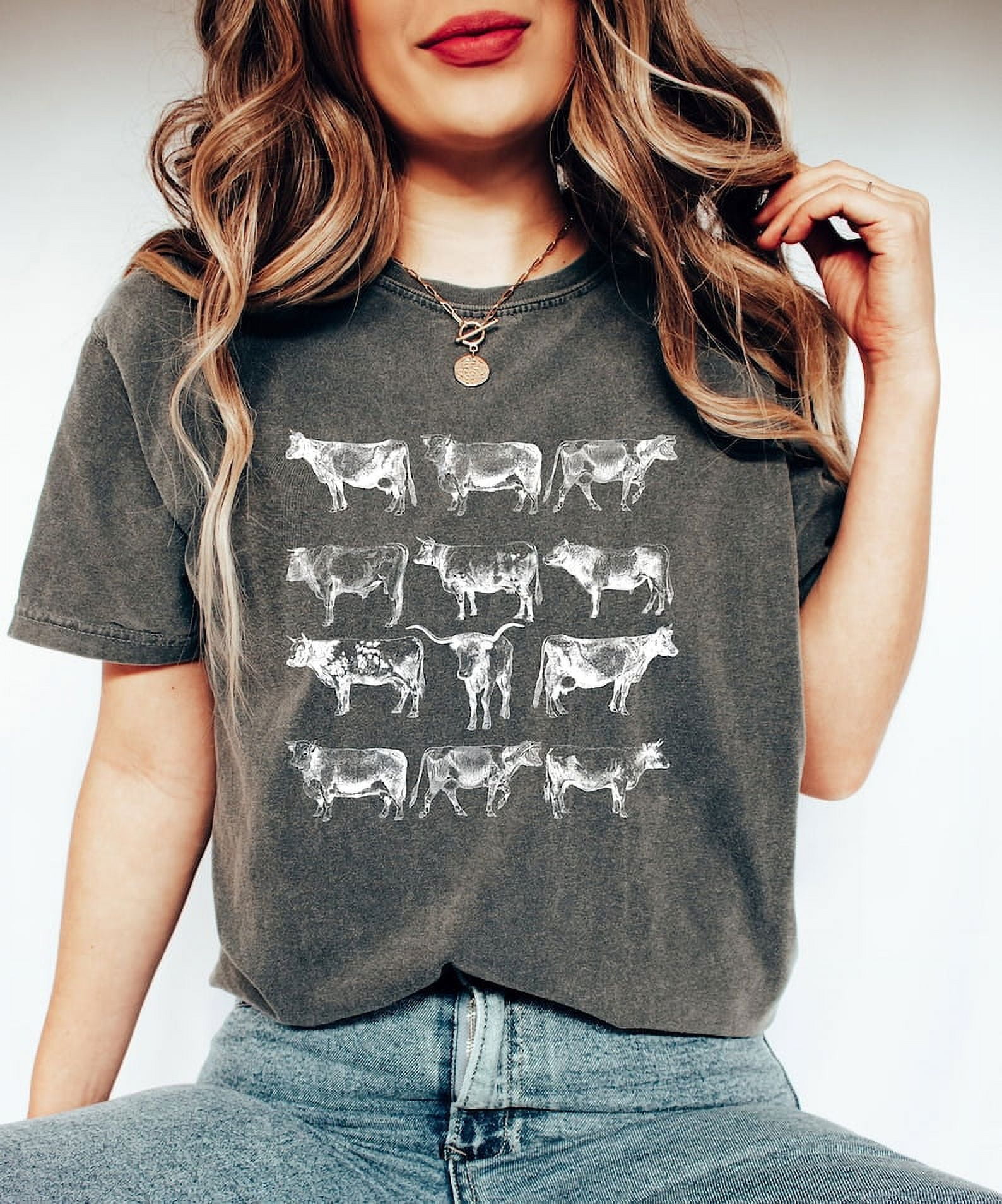 Cow Lover Farming T-shirt – Highland Cow Farm Girl Western Country ...