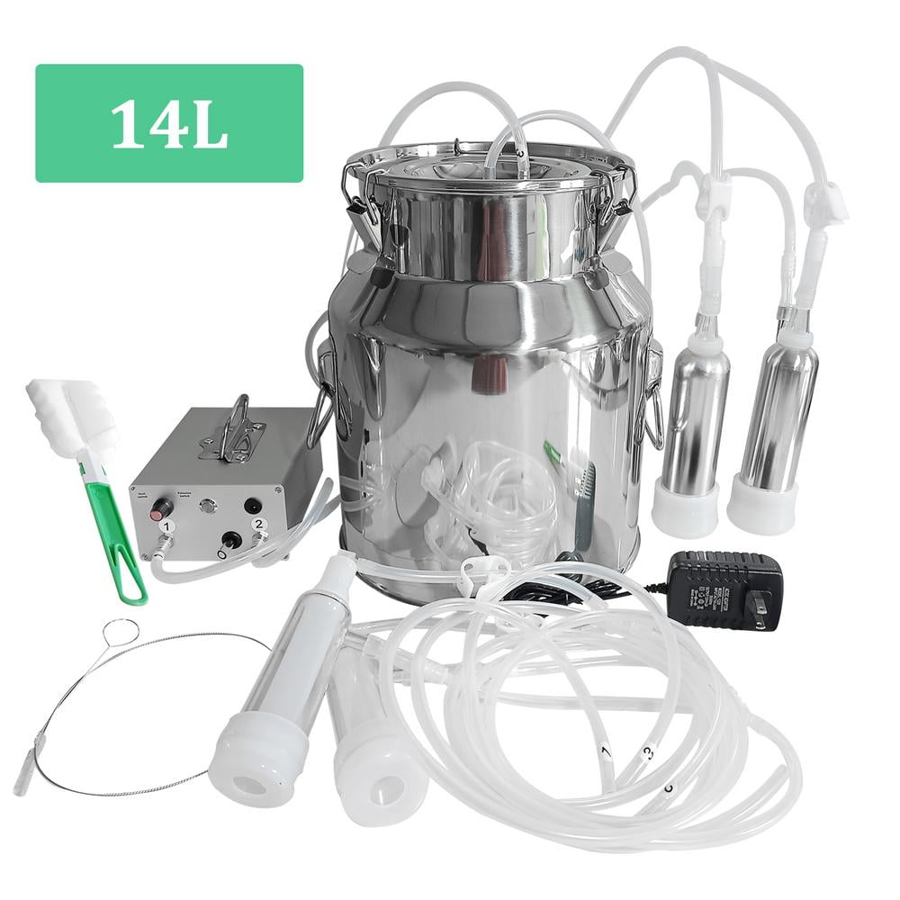 Cow Milker Machine 14L Adjustable Pulsating Vacuum Pump Automatic ...