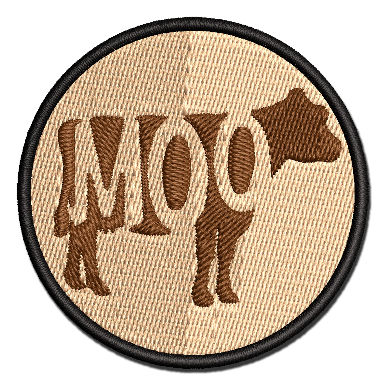 Cow Moo Farm Animal Applique Multi-Color Embroidered Iron-On Patch - 2. ...