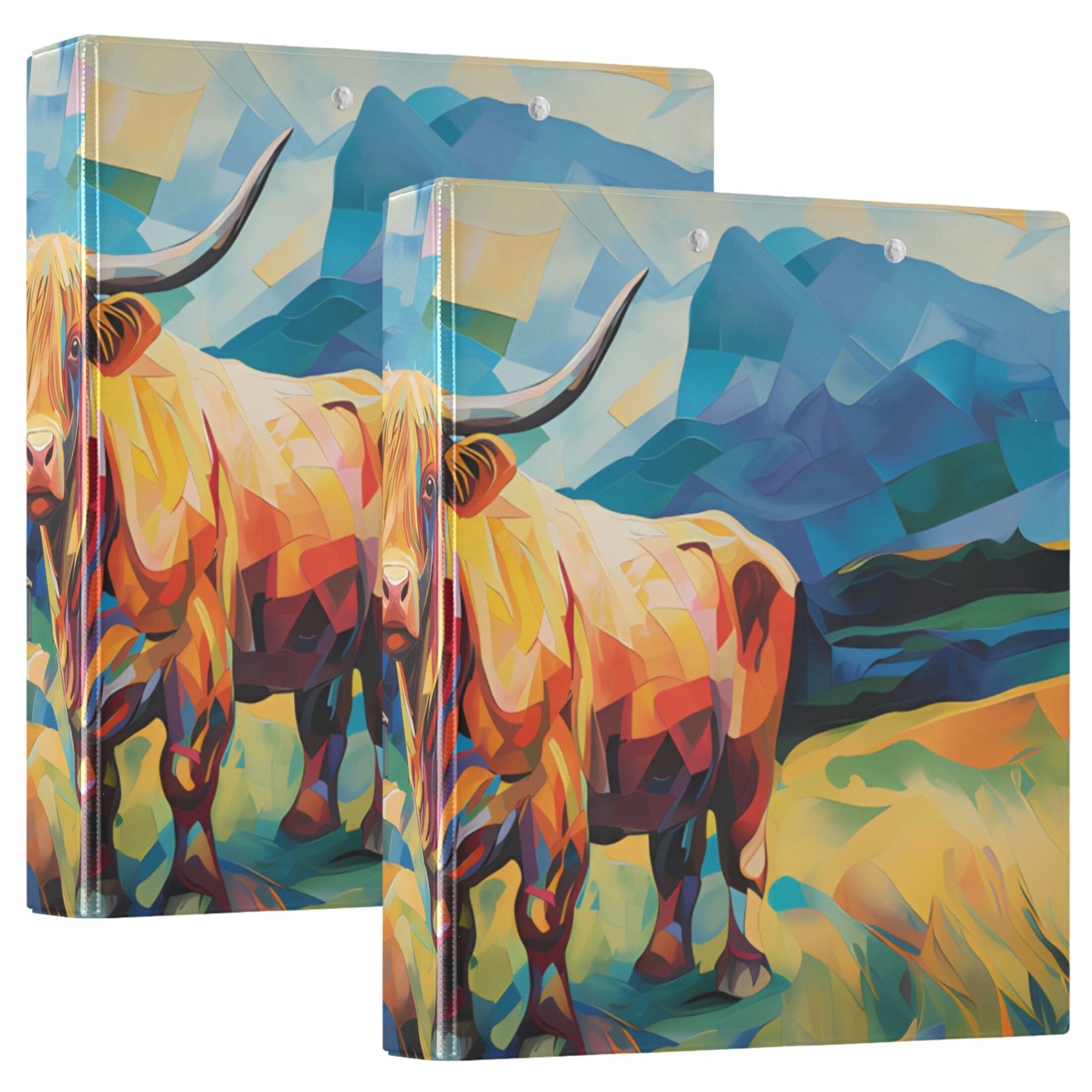 Cow Mountains Grass Houses 3 Ring Binders 1.5 inch Hardcover File ...