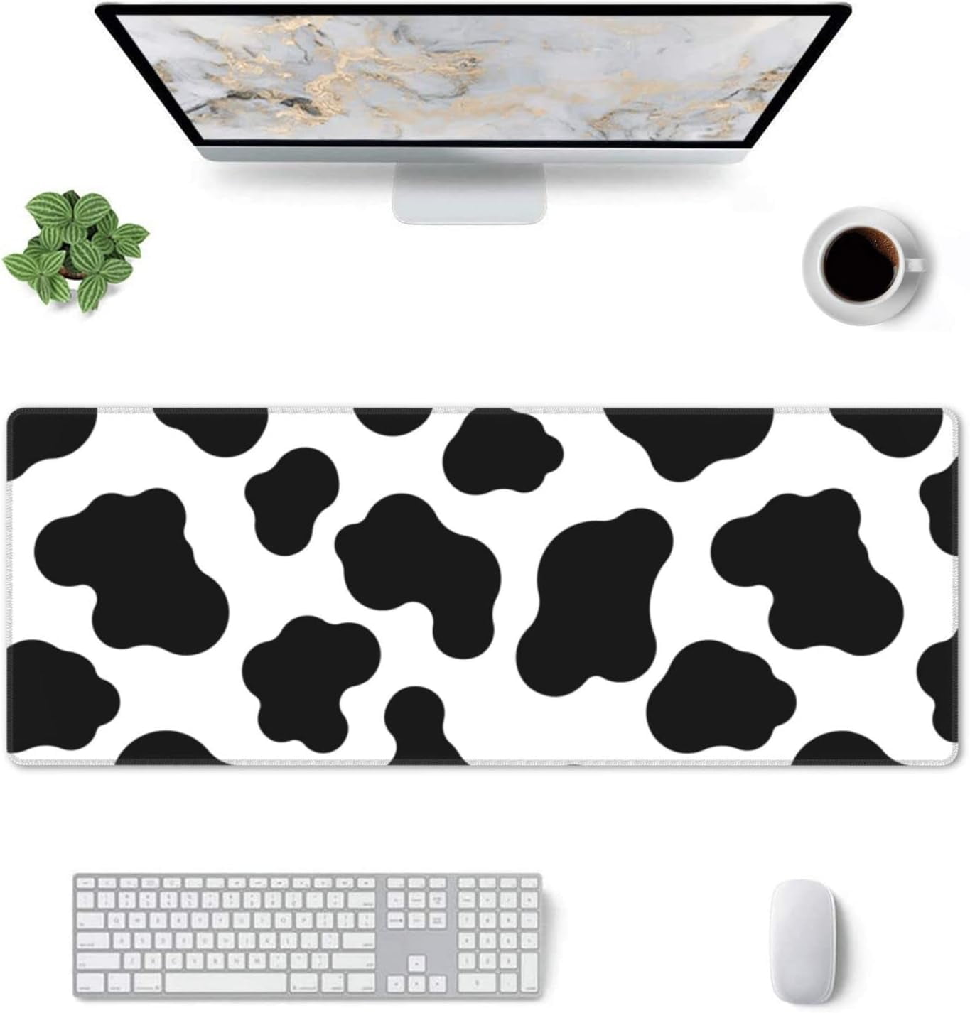 Cow Mouse pad Cow Print Mouse pad Office Decor for Women Men Black ...