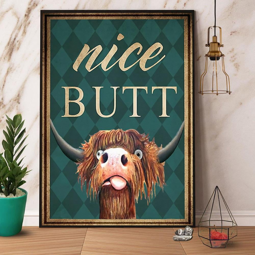 Cow Nice Butt Funny Cow Portrait Satin Paper Poster No Frame Matte Wall ...