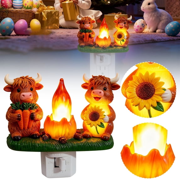 Cow Night Light Cute Animal Desk Lamp With Soft Glow For teen Bedroom ...