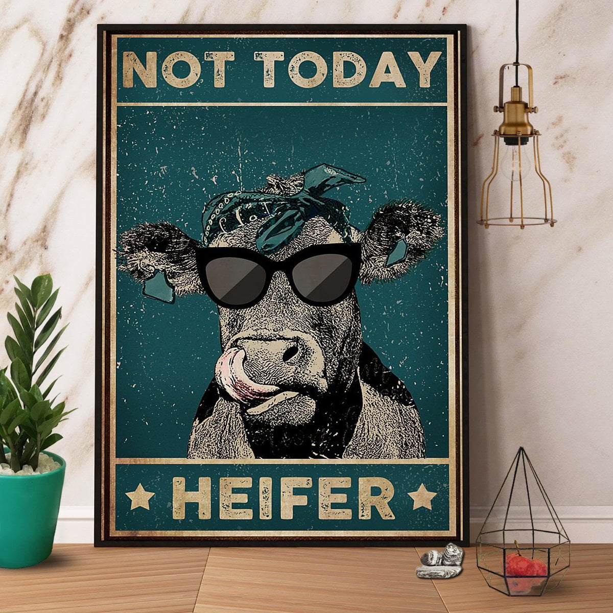 Cow Not Today Heifer Vintage Paper Poster No Frame 16 x 24 Inch Poster ...