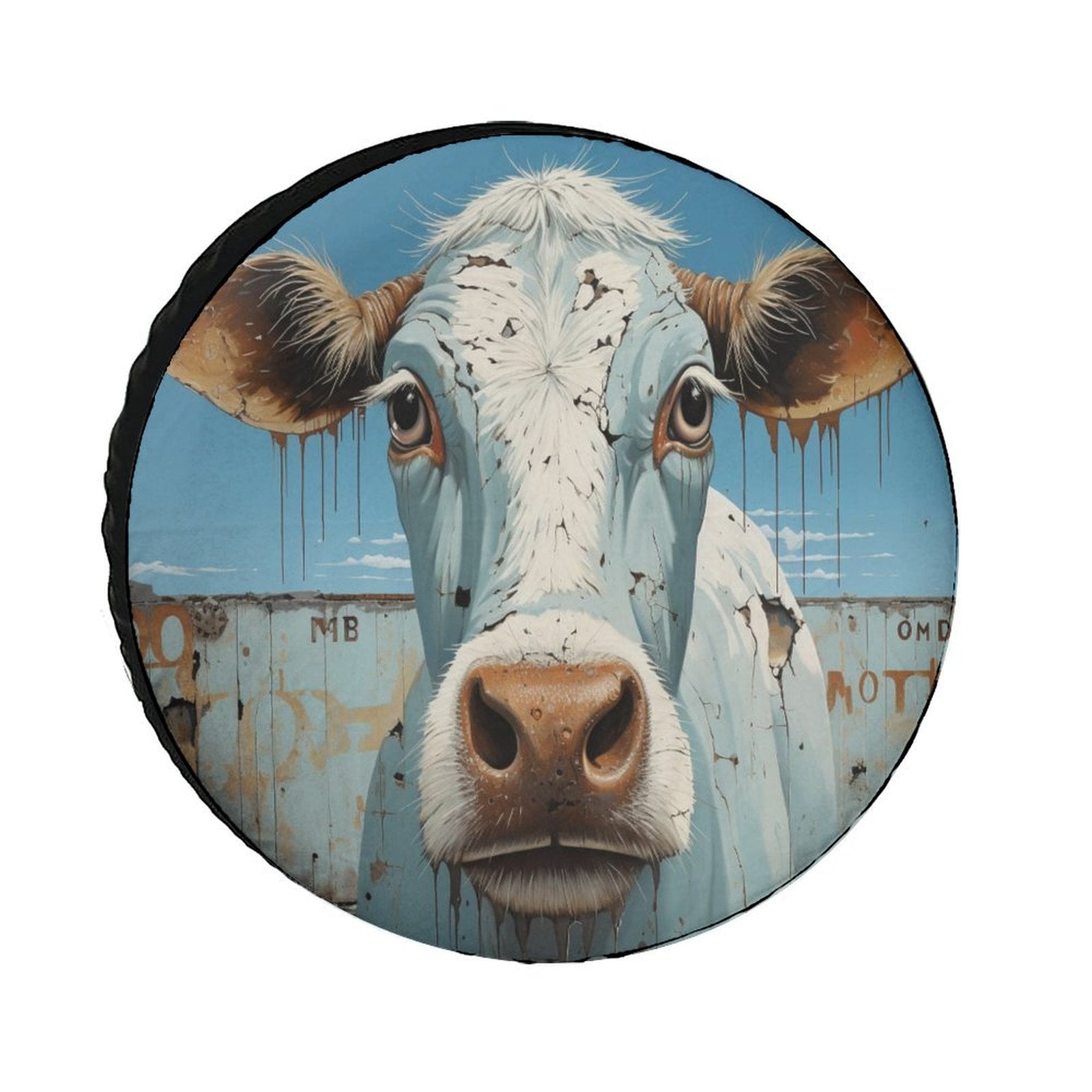 Cow Painting Camping Spare Tire Cover Farmhouse Countryside ...