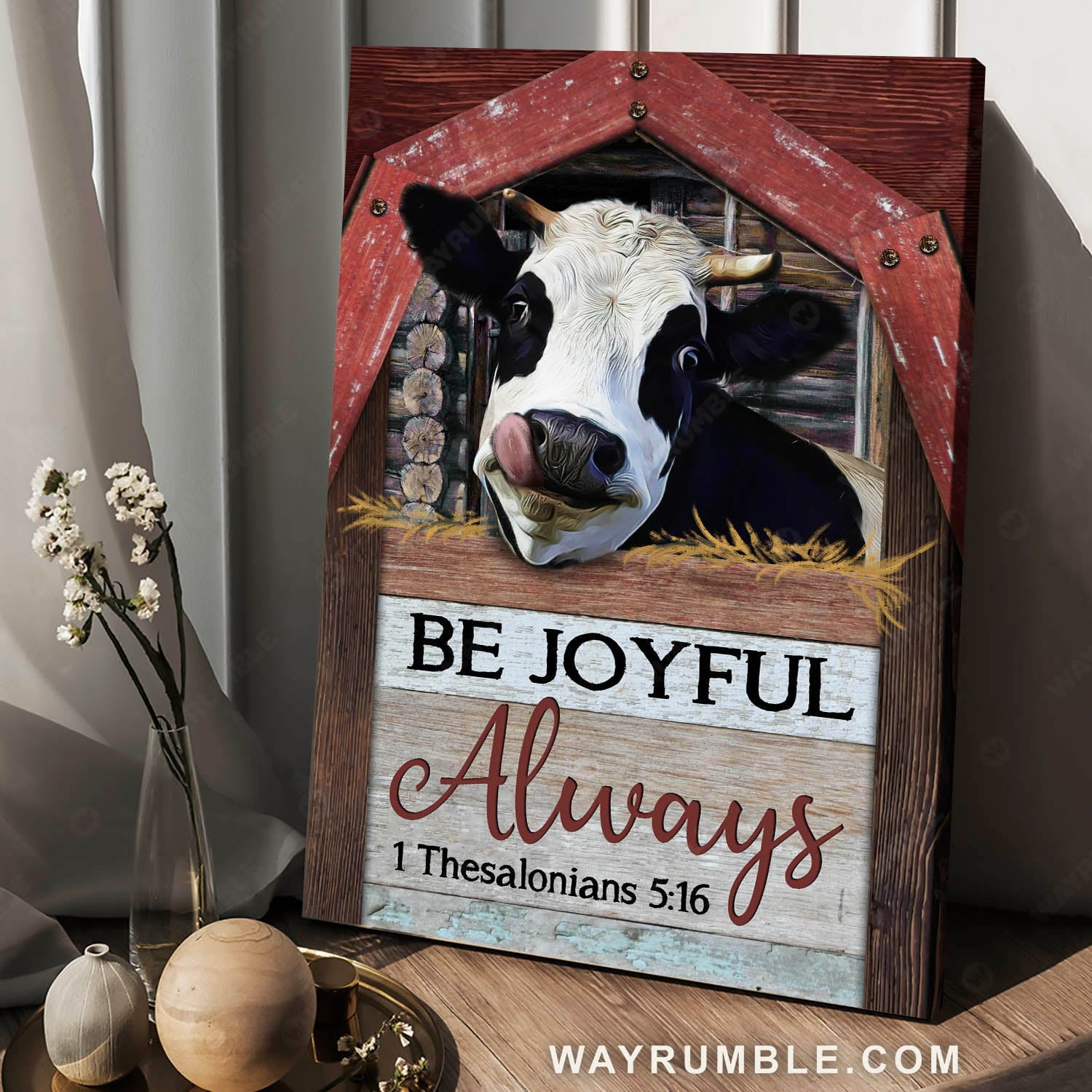 Cow Painting, Cow Barn, Be Joyful Always - Jesus Portrait Poster Prints ...