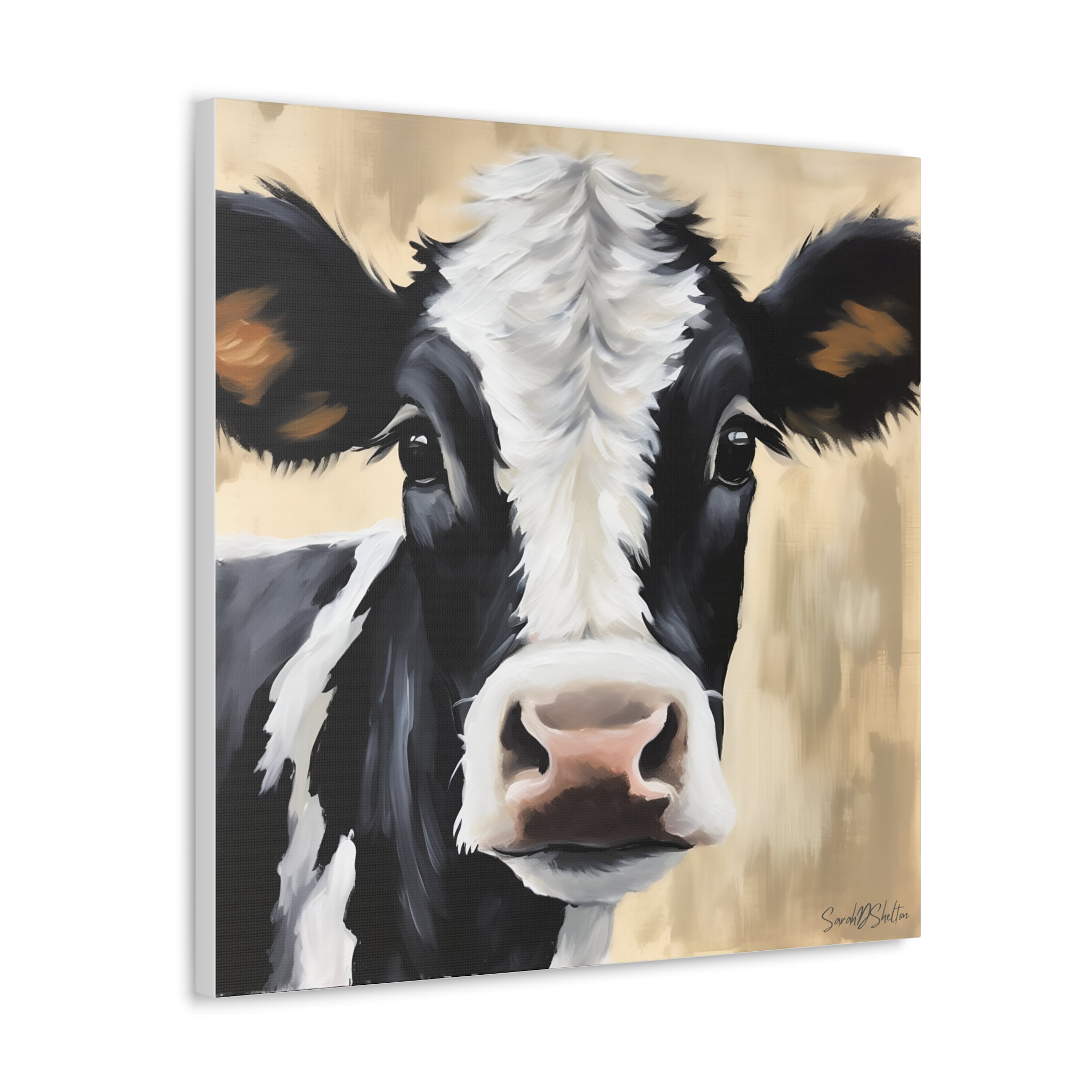 Cow Painting Print on Canvas | Farmhouse Home Wall Decor - Walmart.com