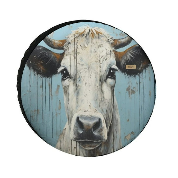 Cow Painting Spare Tire Cover Cow Cattle Protectors Weatherproof Dust ...