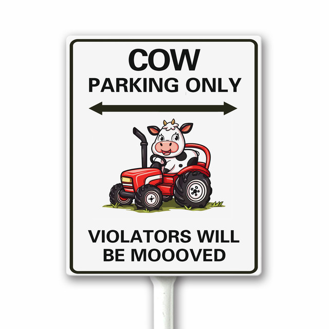 Cow Parking Only Flamingos Yard Decorations Lawn Kids Birthday Party ...