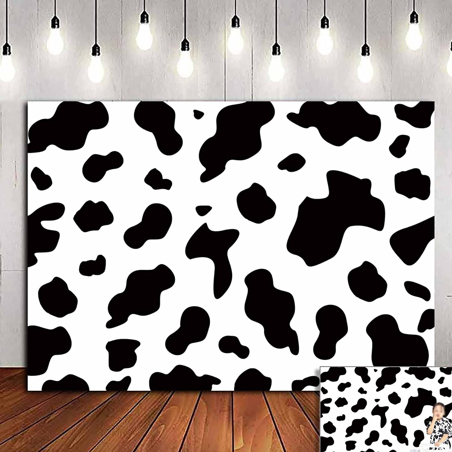 Cow Party Photography Backdrops Black and White Cow Farm Animal Happy ...