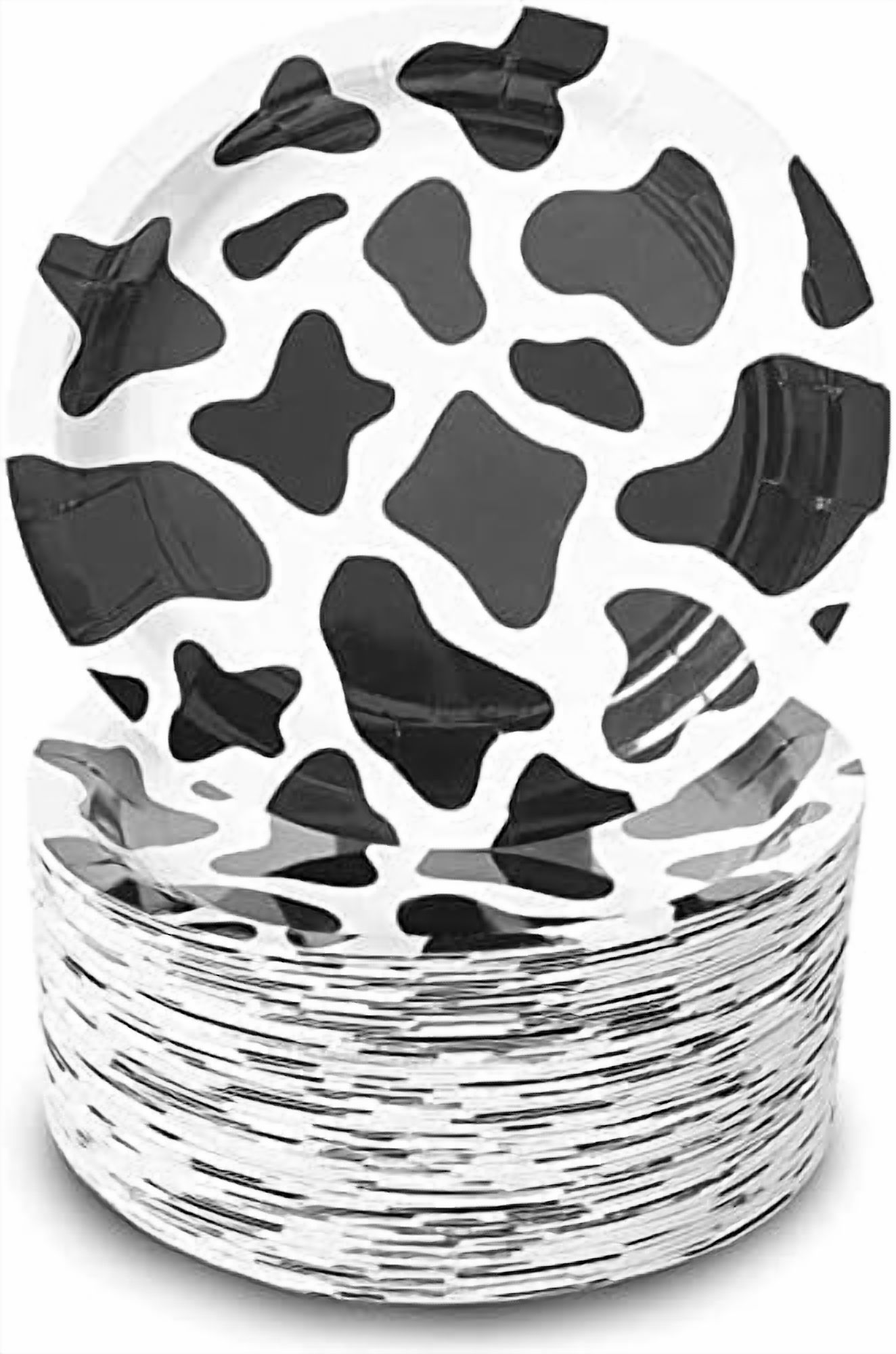 Cow Party Plates - 7 in, Black/White, 80-Pack, Cow Print - Sturdy Farm ...