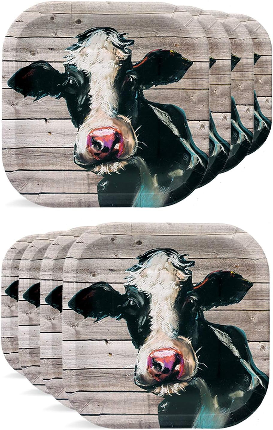 Cow Party Plates - Rustic Farm Animal Paper Plates for Picnics, Camping ...