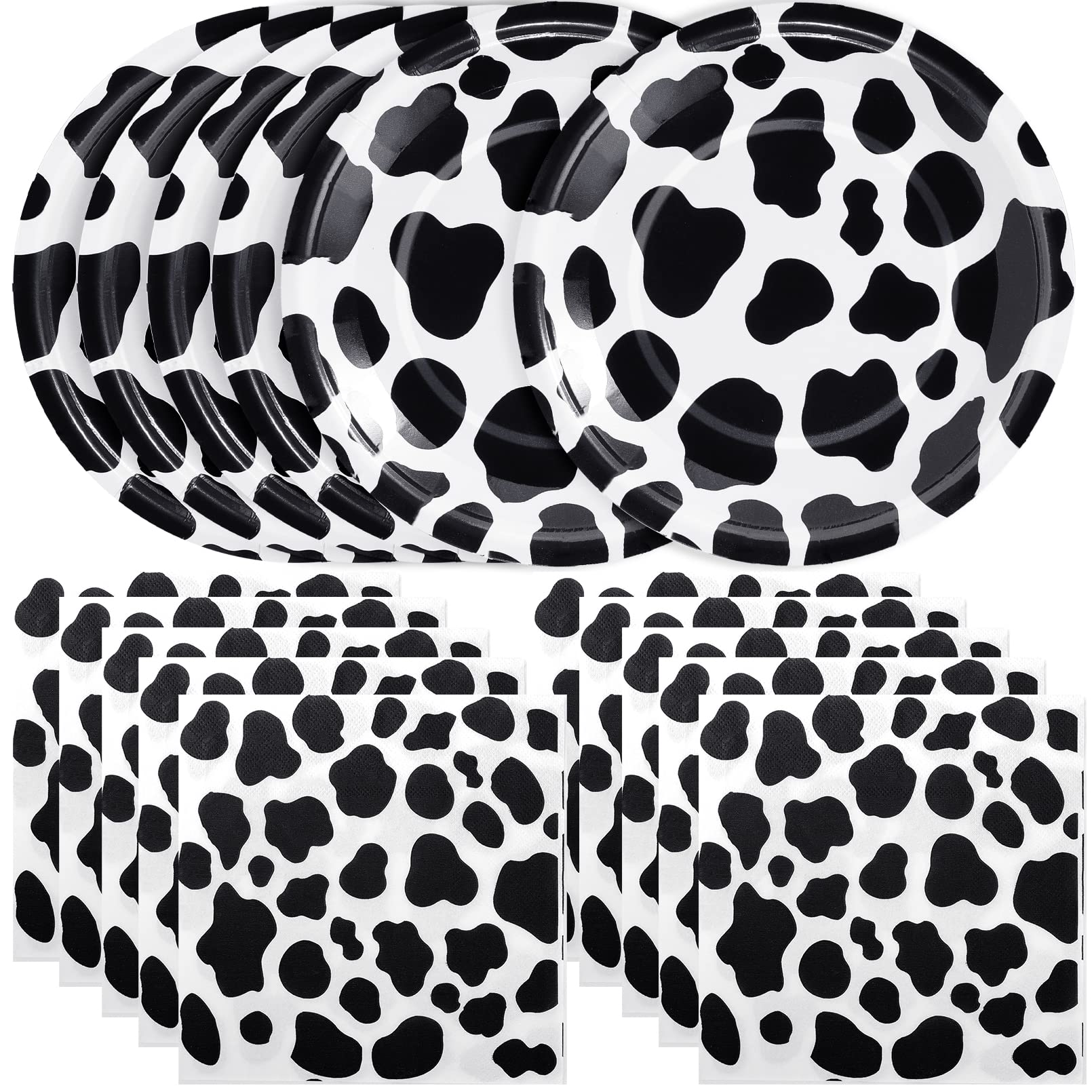 Cow Party Supplies,60PCS Cow Set-30 Cow Plates and 30 Cow Napkins,Cow ...