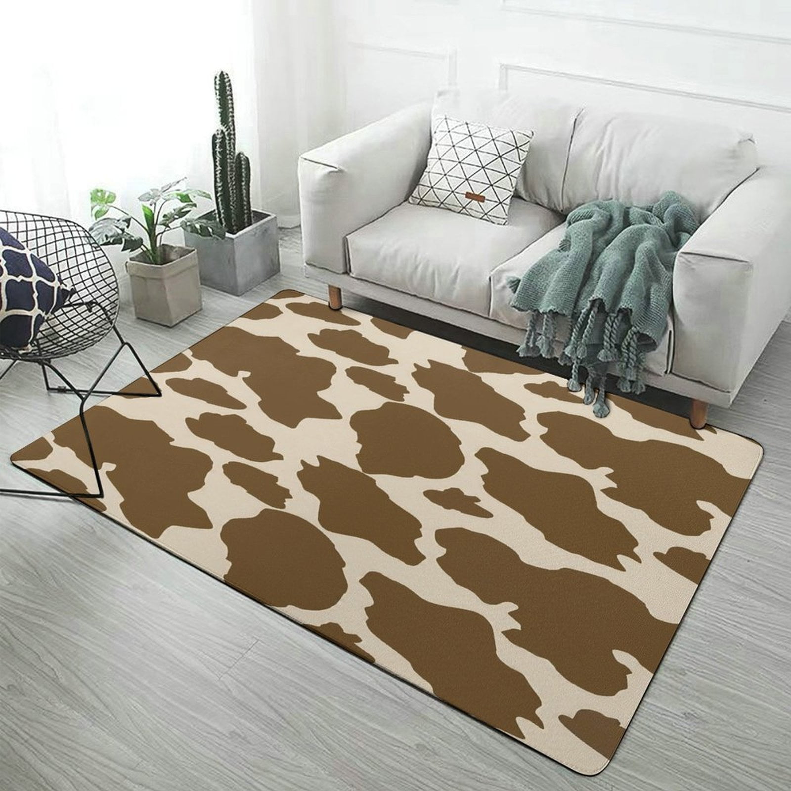 Cow Pattern Brown Spots. Carpet Rug for Bedroom Living Room Home Sofa ...
