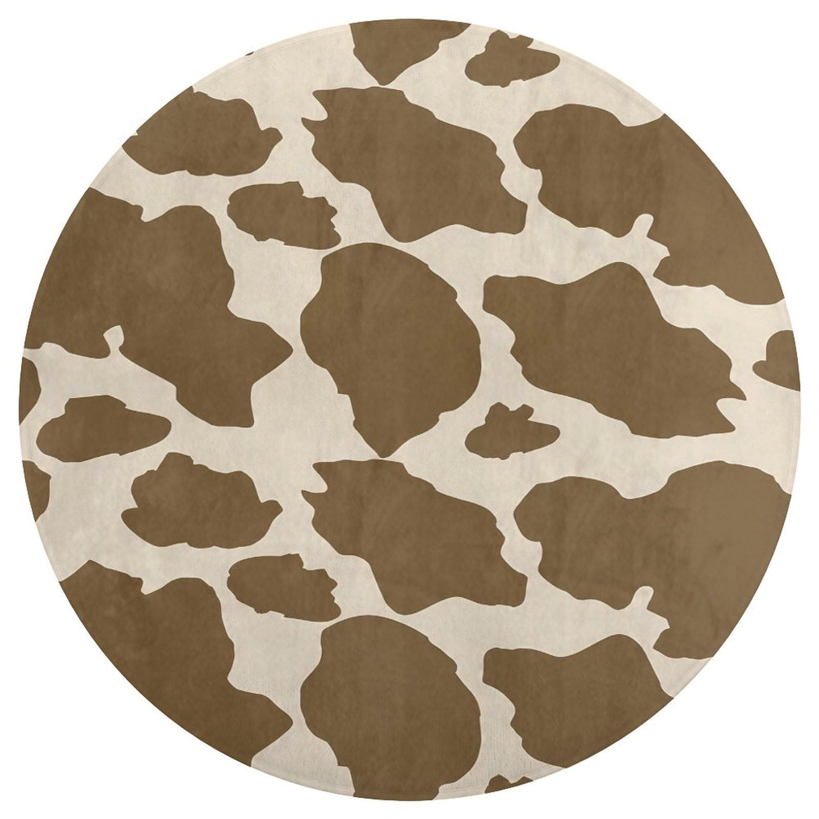 Cow Pattern Brown Spots. Round Carpet Rug for Living Room Bedroom Chair ...