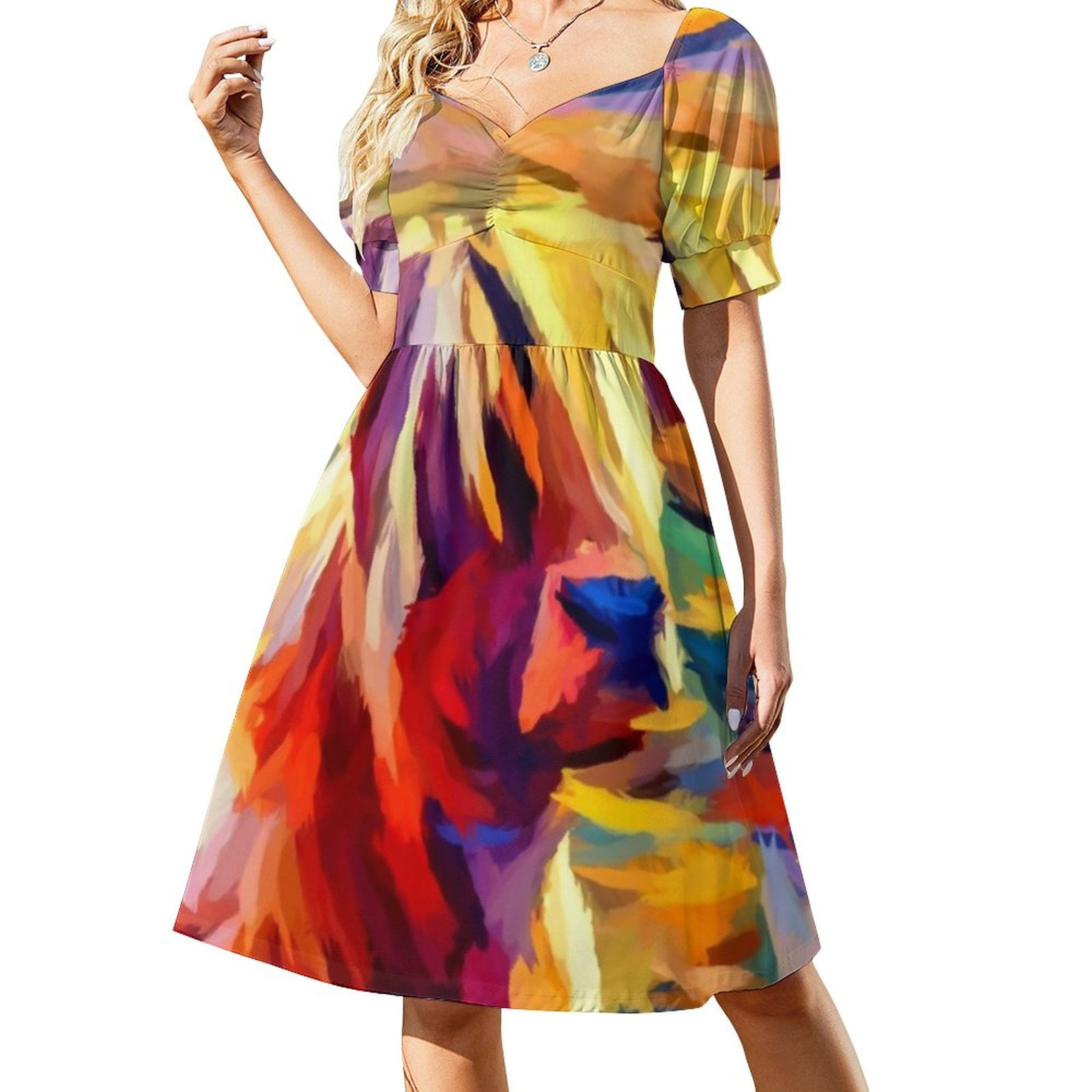 Cow Pattern Dress Sexy V Neck Black Spots Print Modern Dresses Ladies ...