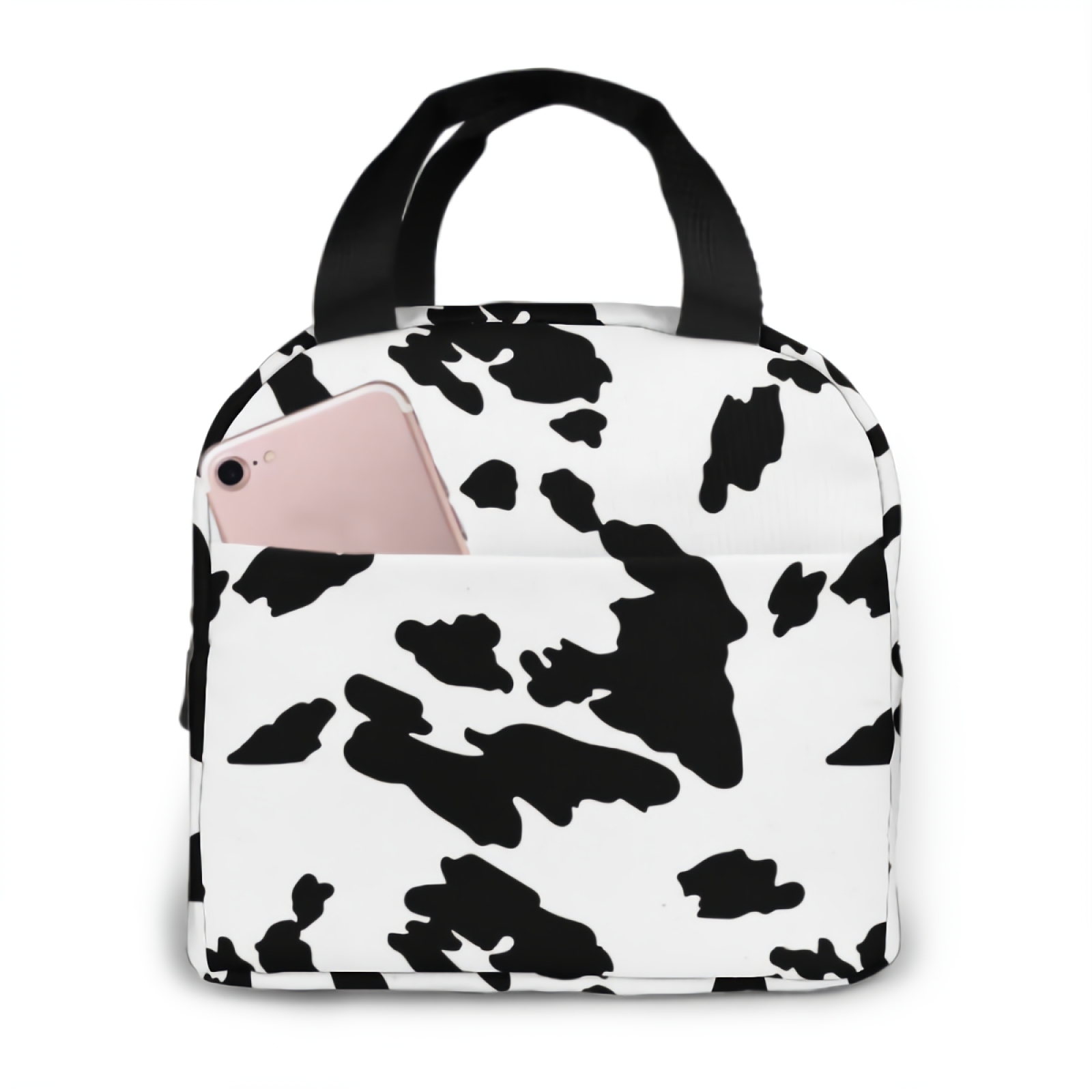 Cow Pattern Insulated Lunch Bag lunch box containers for Women Men ...