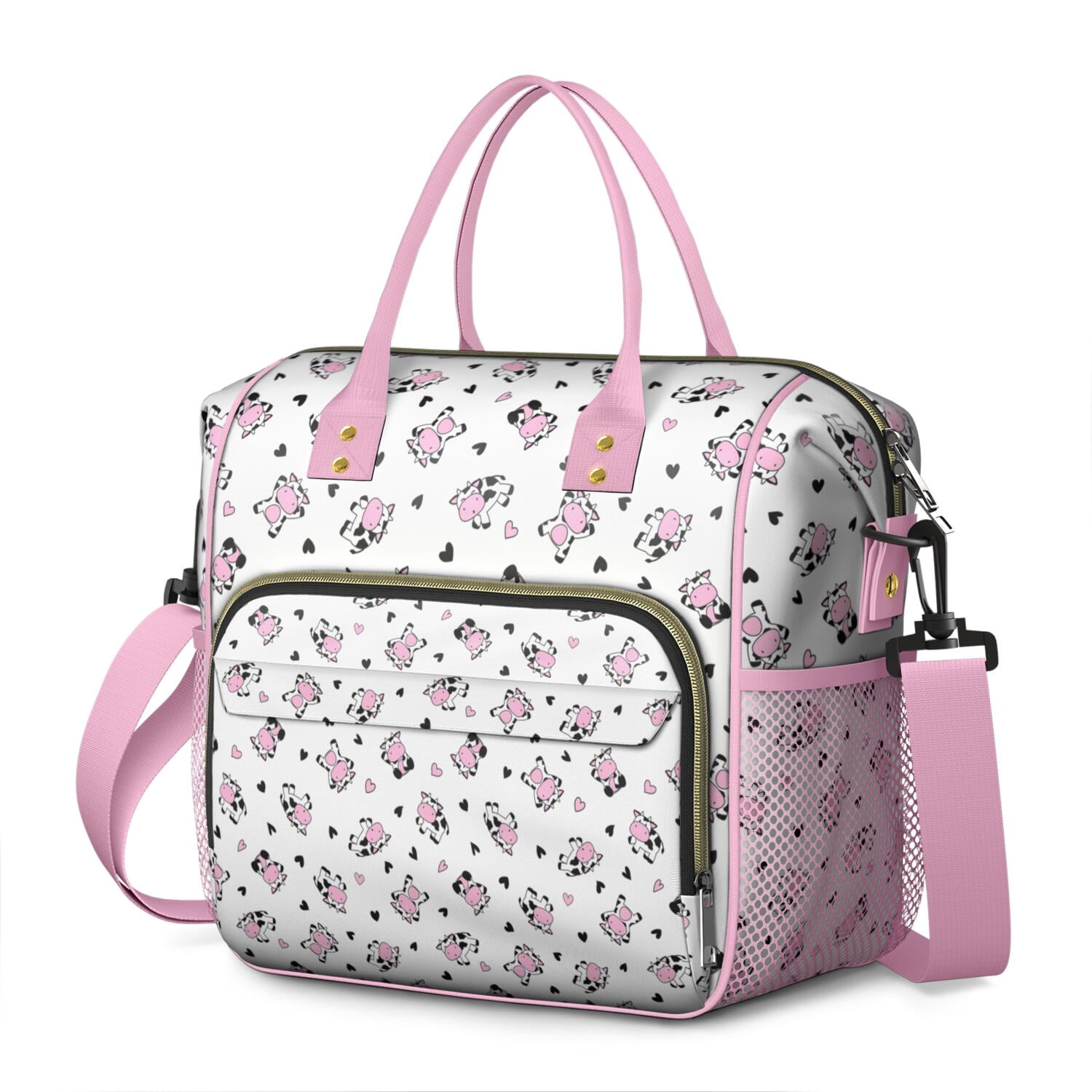 Cow Pattern Insulated Lunch Tote - Rustic Farm Leakproof Food Storage ...
