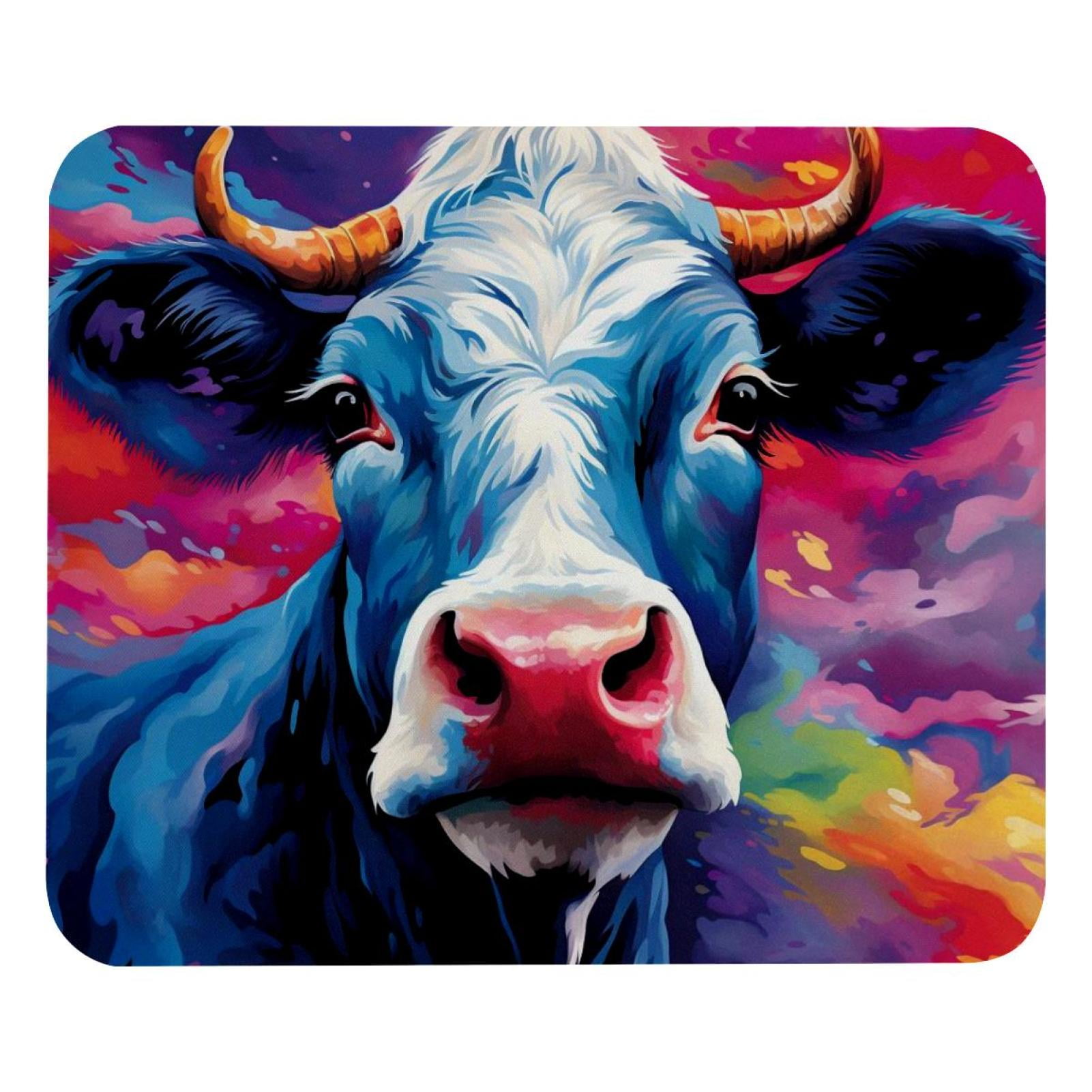 Cow Pattern Mousepad Square Thickness 2mm Desk Mat Office Home Use Gift ...