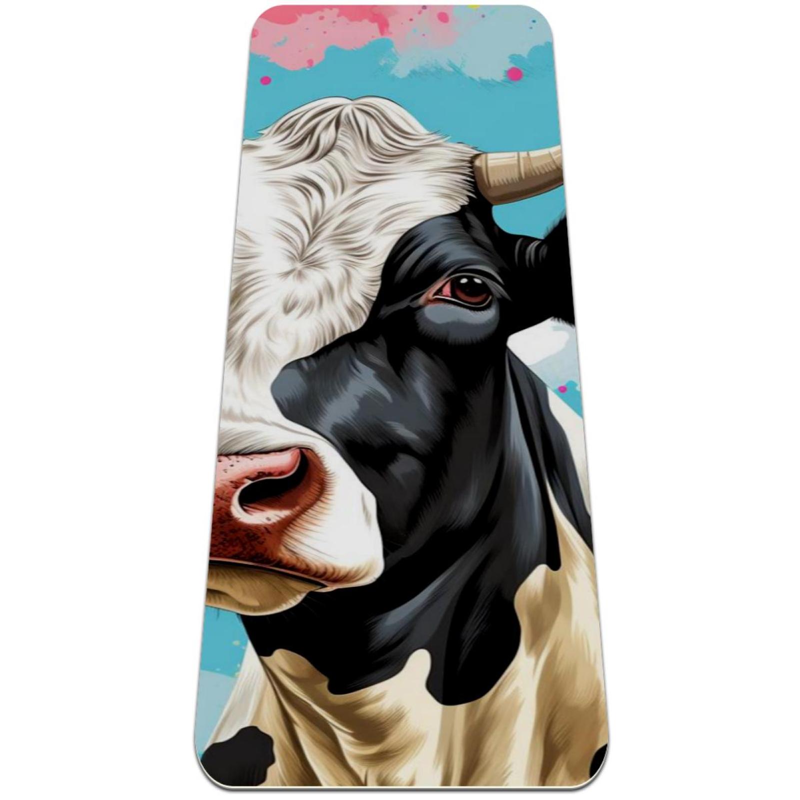 Cow Pattern TPE Yoga Mat for Workout & Exercise - Eco-friendly & Non ...