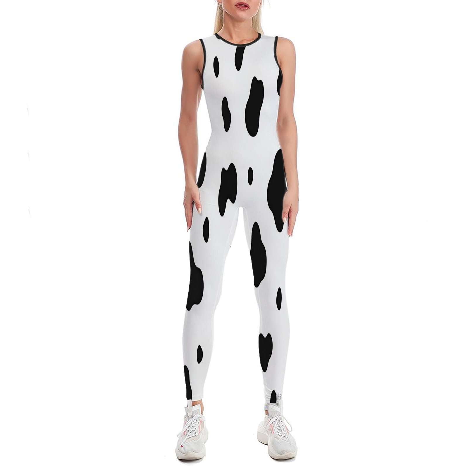 Cow Pattern Women's One Piece Yoga Jumpsuits Leggings Playsuit Gym Suit ...