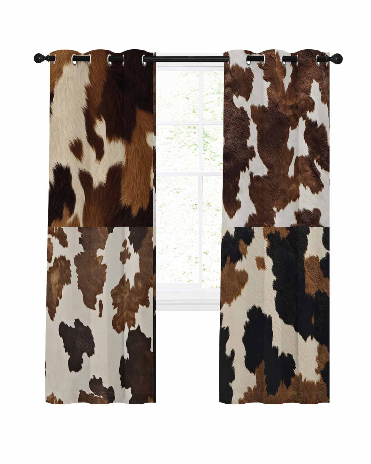 Cow Patterned Blackout Curtains 90 Inches Long for Bedroom, Vintage ...