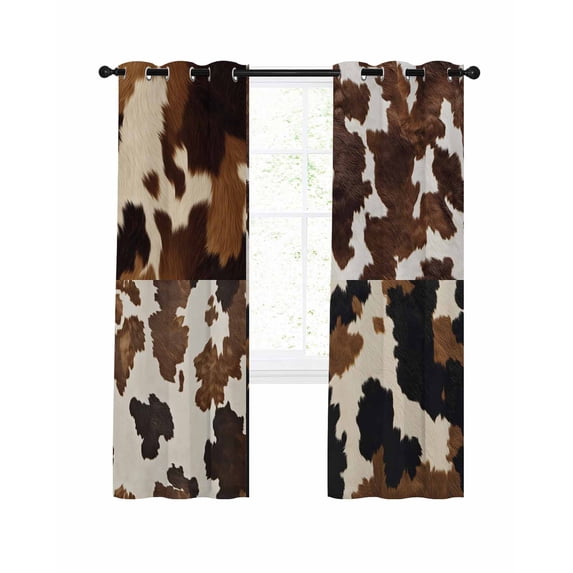 Cow Patterned Blackout Curtains, Light Blocking Print Window Curtains ...