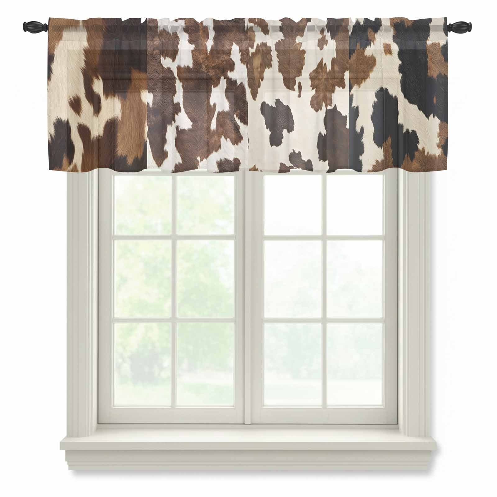 Cow Patterned Valance Curtains for Kitchen/Living Room/Bathroom/Bedroom ...