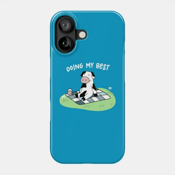 Cow Picnic Whimsical Farm Animal Simple Graphic Case for iPhone 11,12 ...