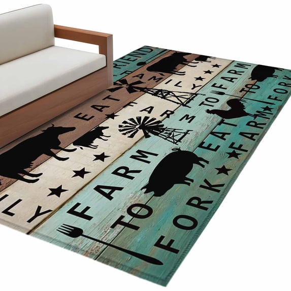 Cow Pig Chicken Kitchen Runner Rug 2.7x5 Washable Runners for Hallway ...