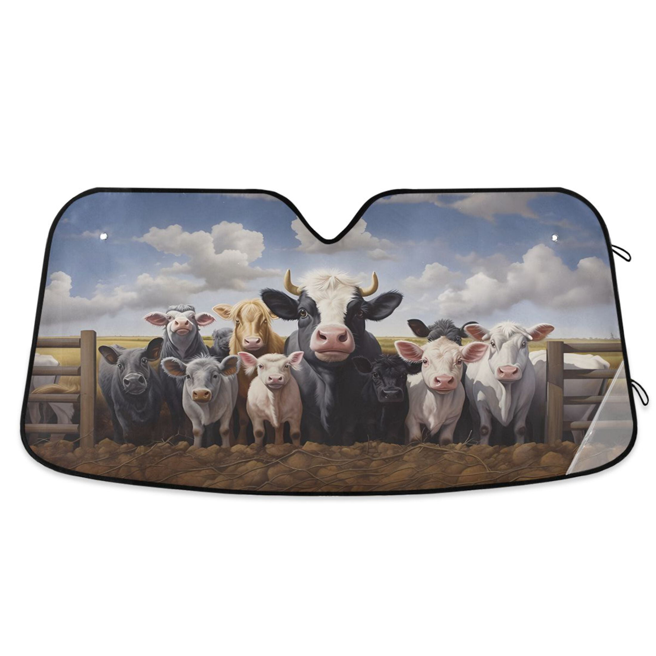 Cow Pig Sheep Car Windshield Sun Shade Foldable Car Front Window Visor ...