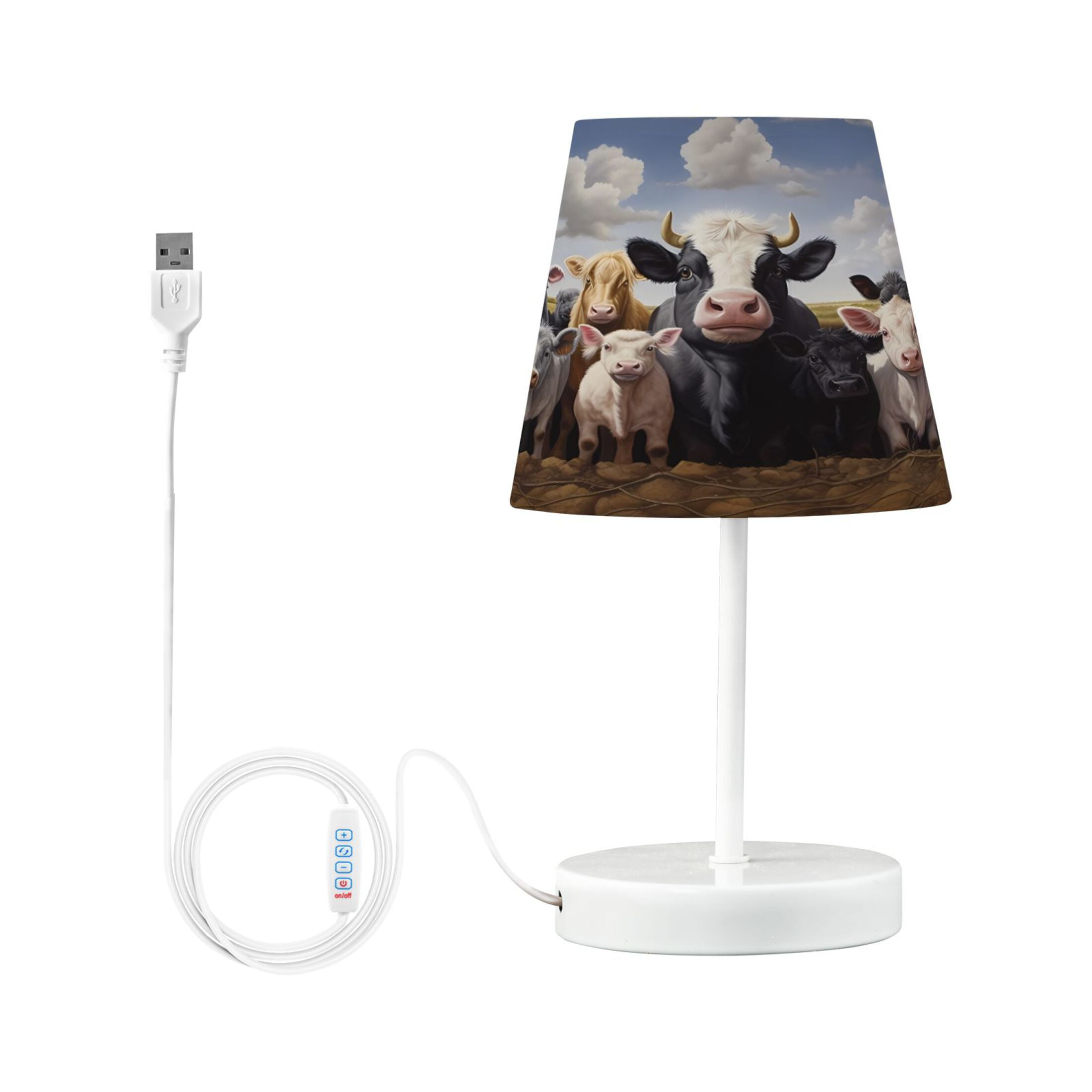 Cow Pig Sheep Desk Lamp LED Table Nightstand Lamps with 3 Color ...