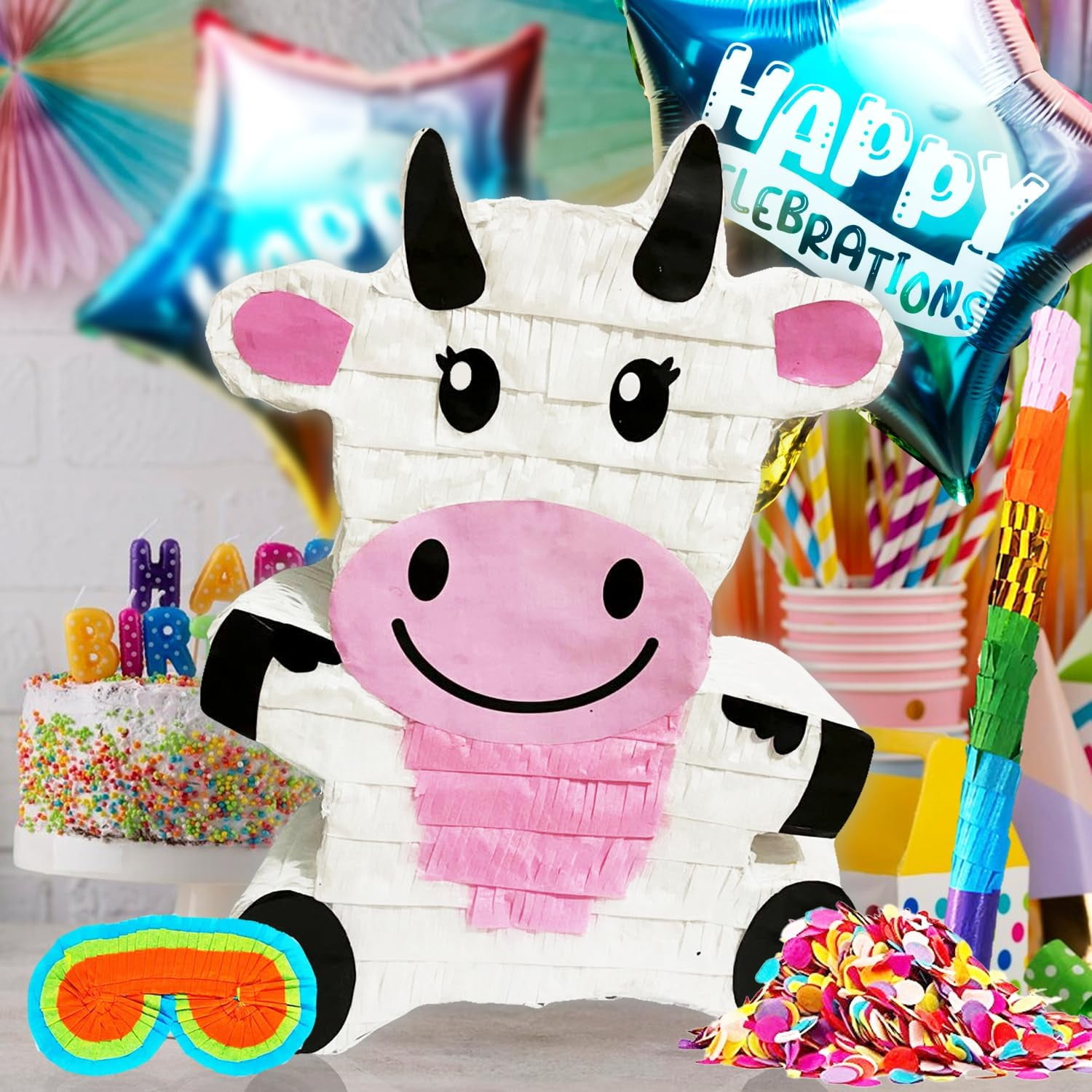 Cow Pinatas Party Set for Farm-Themed Celebrations with Buster Stick ...
