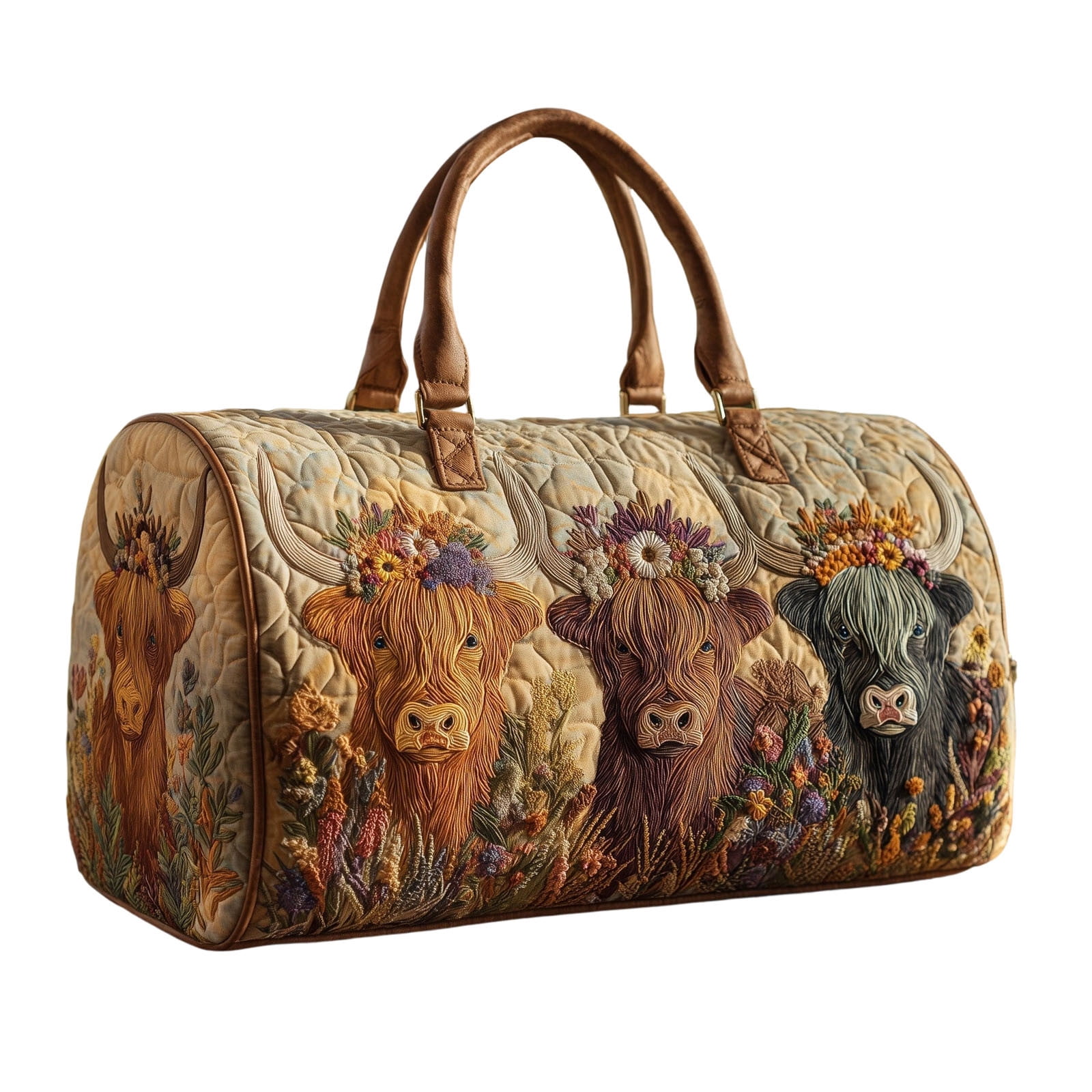 Cow Plaid Travel Bag Stylish Patchwork Overnight Duffle for Women Gym ...