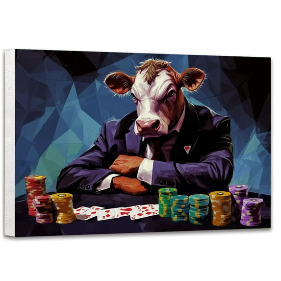 Cow Playing Poker Poster Wall Art Poster Wall Decor Aesthetic Posters ...