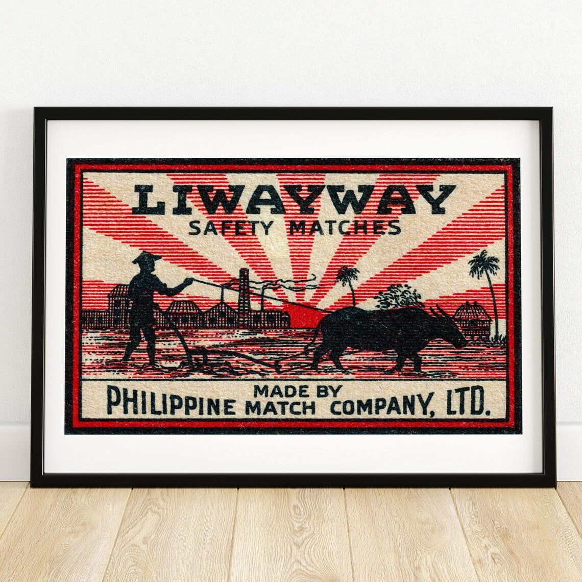 Cow Ploughing Field - Matchbox Print - Aesthetic Wall Art - Vintage ...