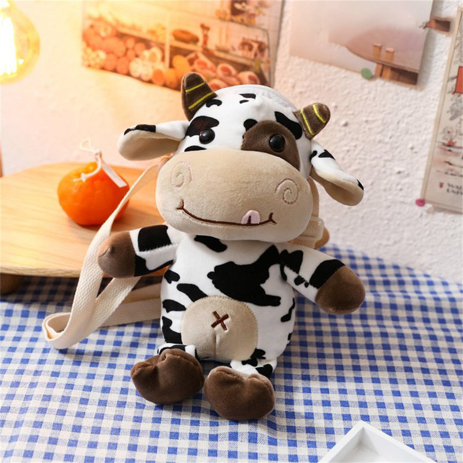 Cow Plush Backpack Stuffed Animal Toy Stuffed Animal Backpacks Fuzzy ...