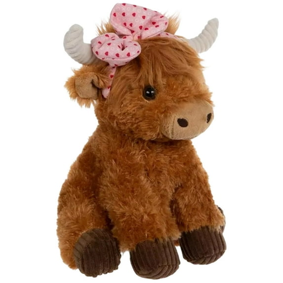Cow Plush,Pink and White,10",Valentine's Day,1PCS-Bow - Walmart.com