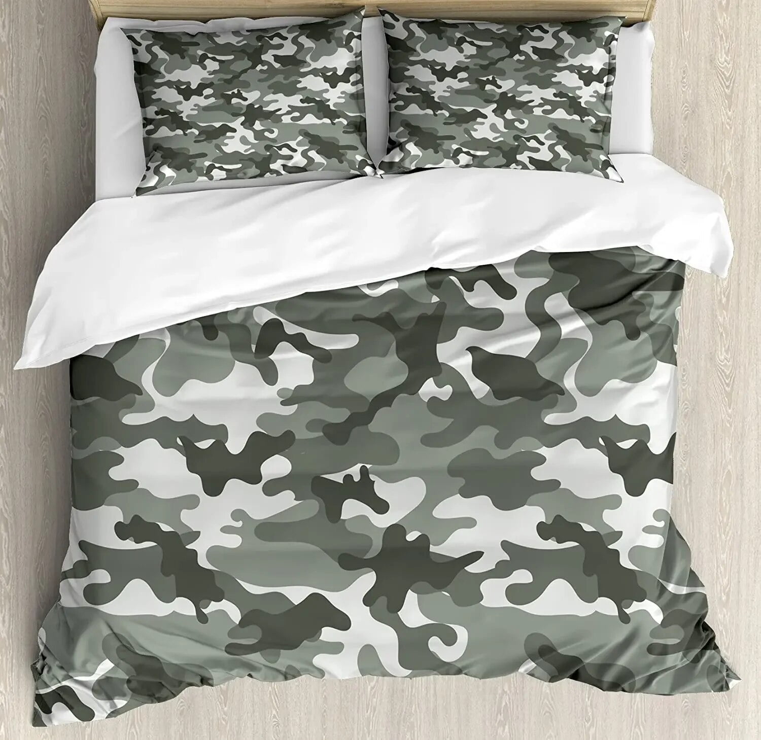 Cow Print 3pcs Bedding Set Camouflage Hide Pattern in Black and Duvet ...