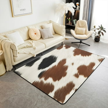 HOMORE Cowhide Rug, Cute Cow Print Rug for Living Room Faux Cow Hide ...