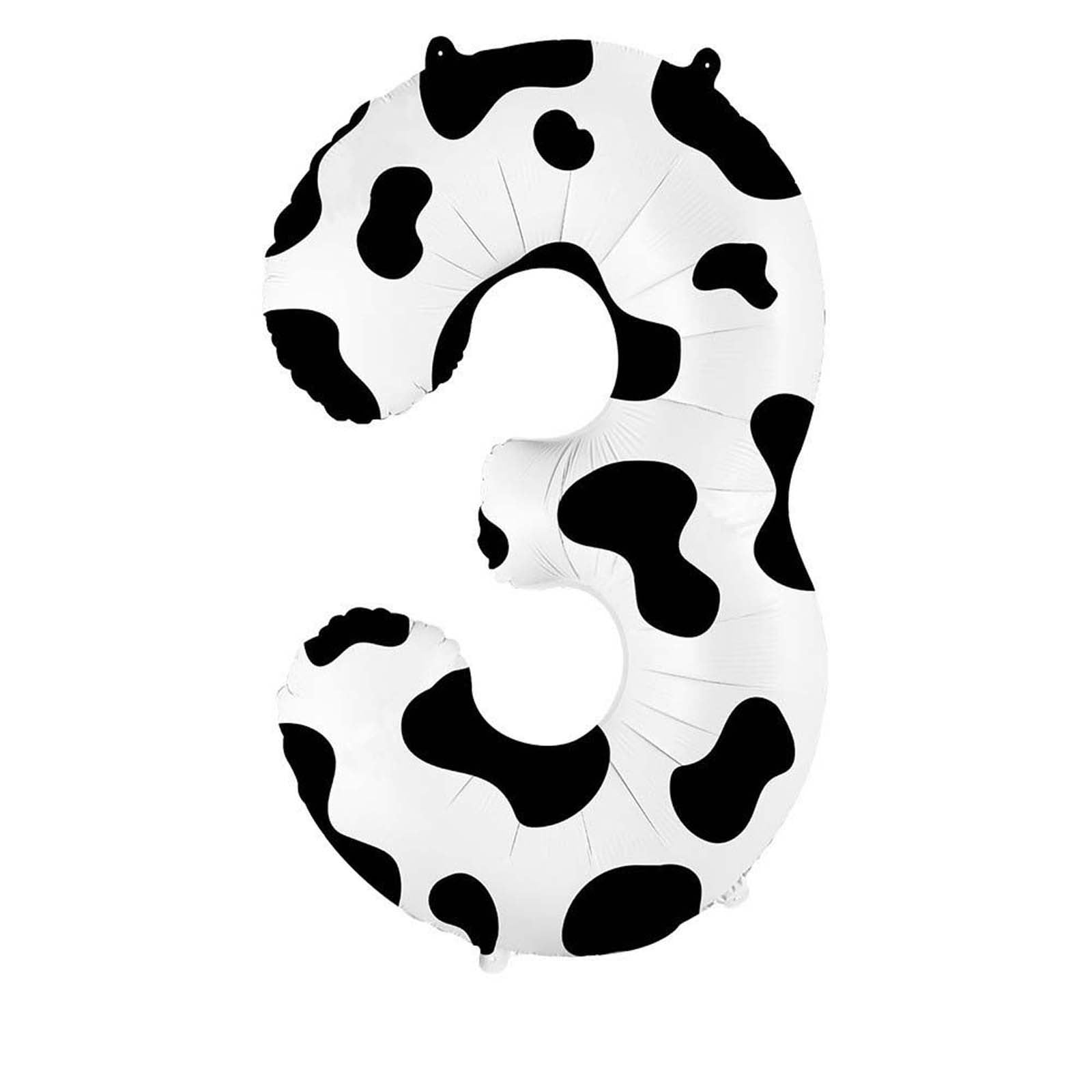 Cow Print Balloons 40 Inch Cow Print Number Balloon 9 White Black ...