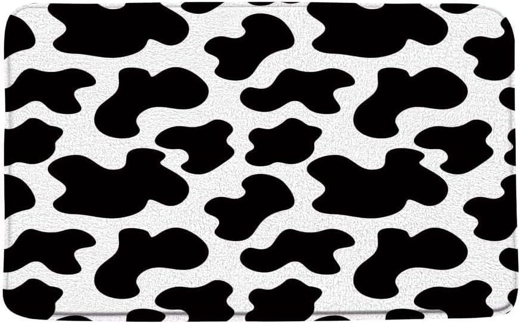 Cow Print Bath Mat Black White Cowhide Hide of Cow Spots Farmhouse ...