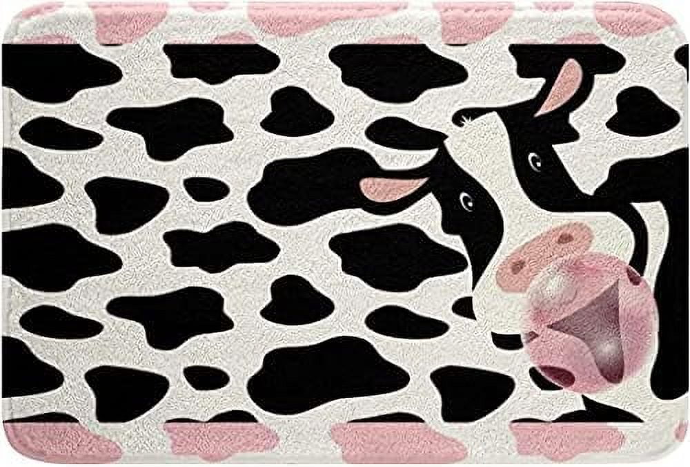 Cow Print Bath Mat Milk Cow Non Slip Bath Rugs Black Stripes of Cowhide ...