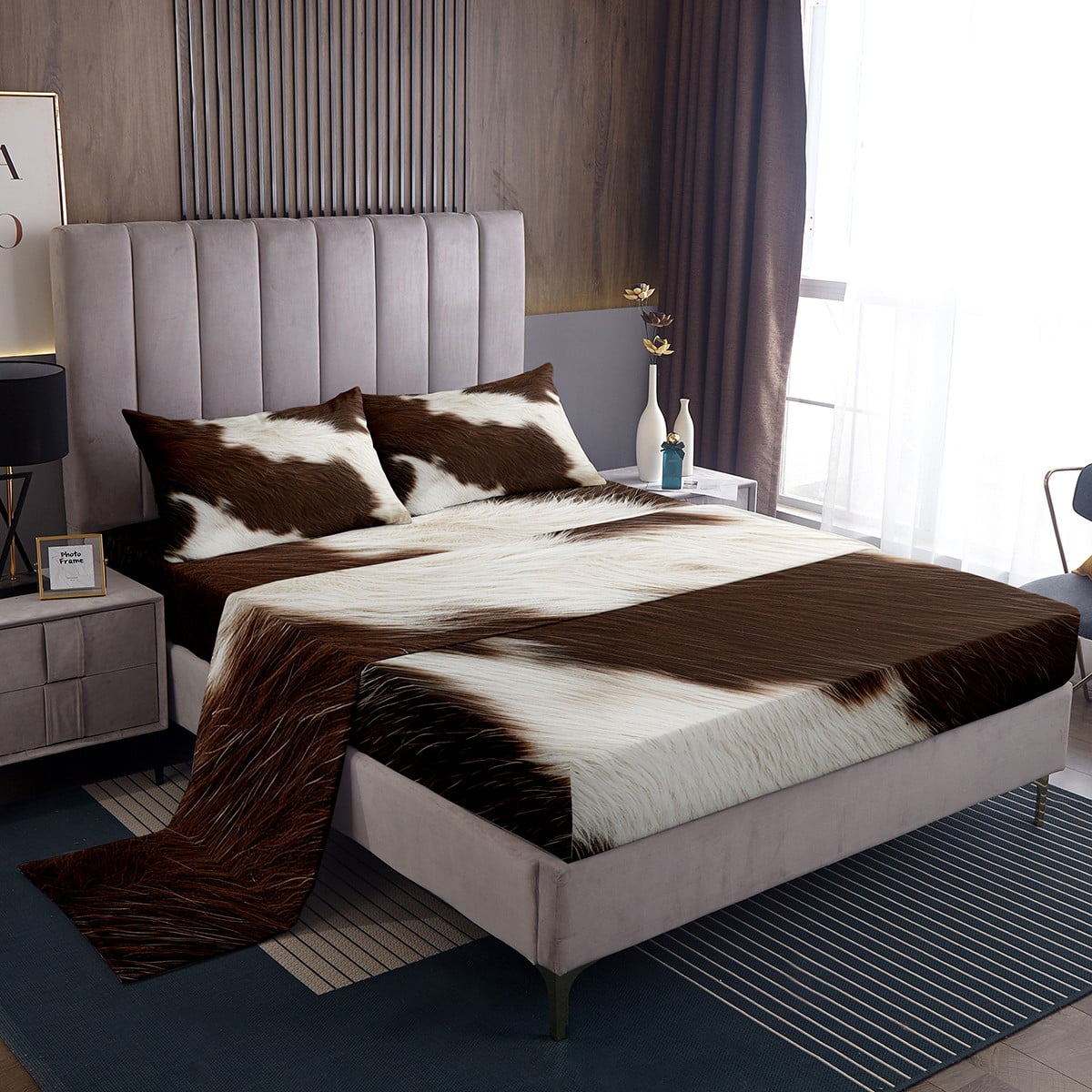 Cow Print Bed Sheets Set King,Highland Cow Sheet Set,3D Cattle Animals ...