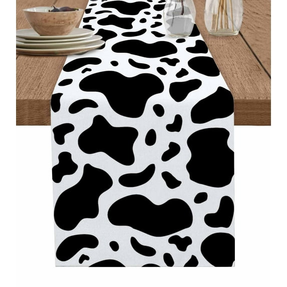 Cow Print Black And White Leopard Table Runner ration Home r Dinner ...
