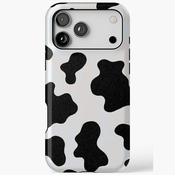 Cow Print Black White Spots Animal Skin Pattern Art iPhone Case 17 ...