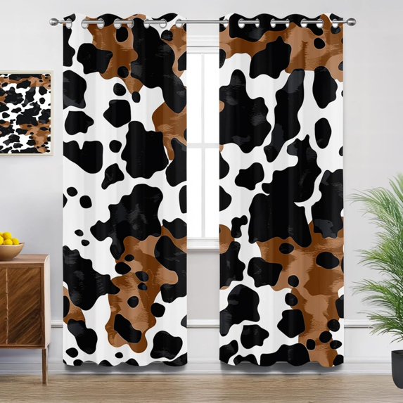 Cow Print Blackout Curtains For Bedroom Living Room, Cowhide Western ...